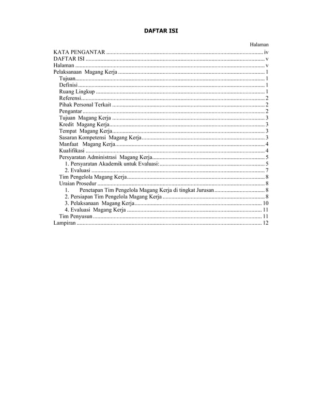 Manual prosedur magang_kerja_2011 | PDF