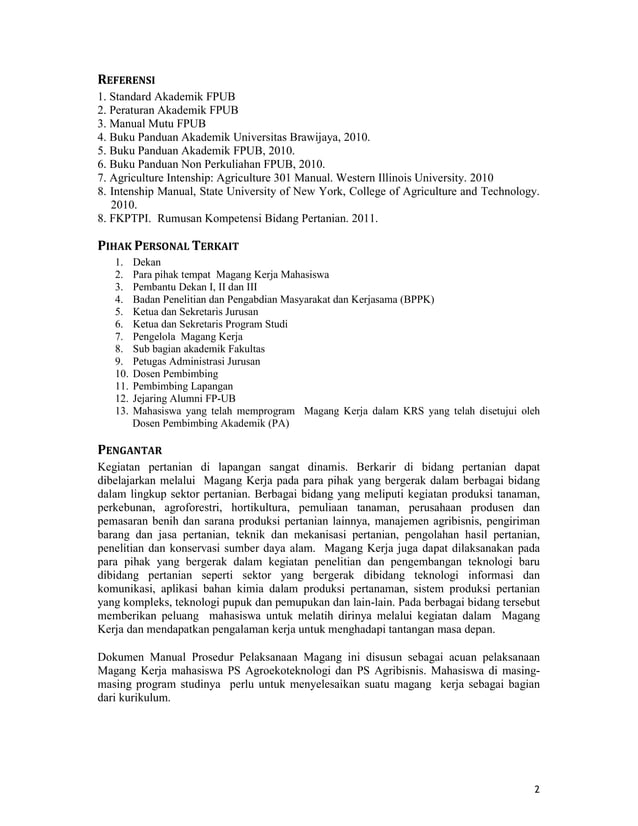 Manual prosedur magang_kerja_2011 | PDF