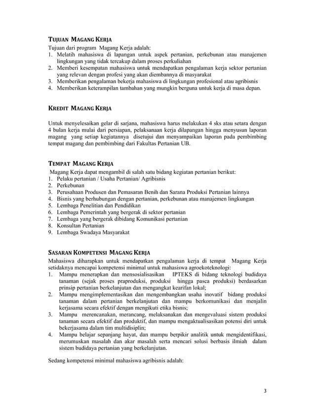 Manual prosedur magang_kerja_2011 | PDF