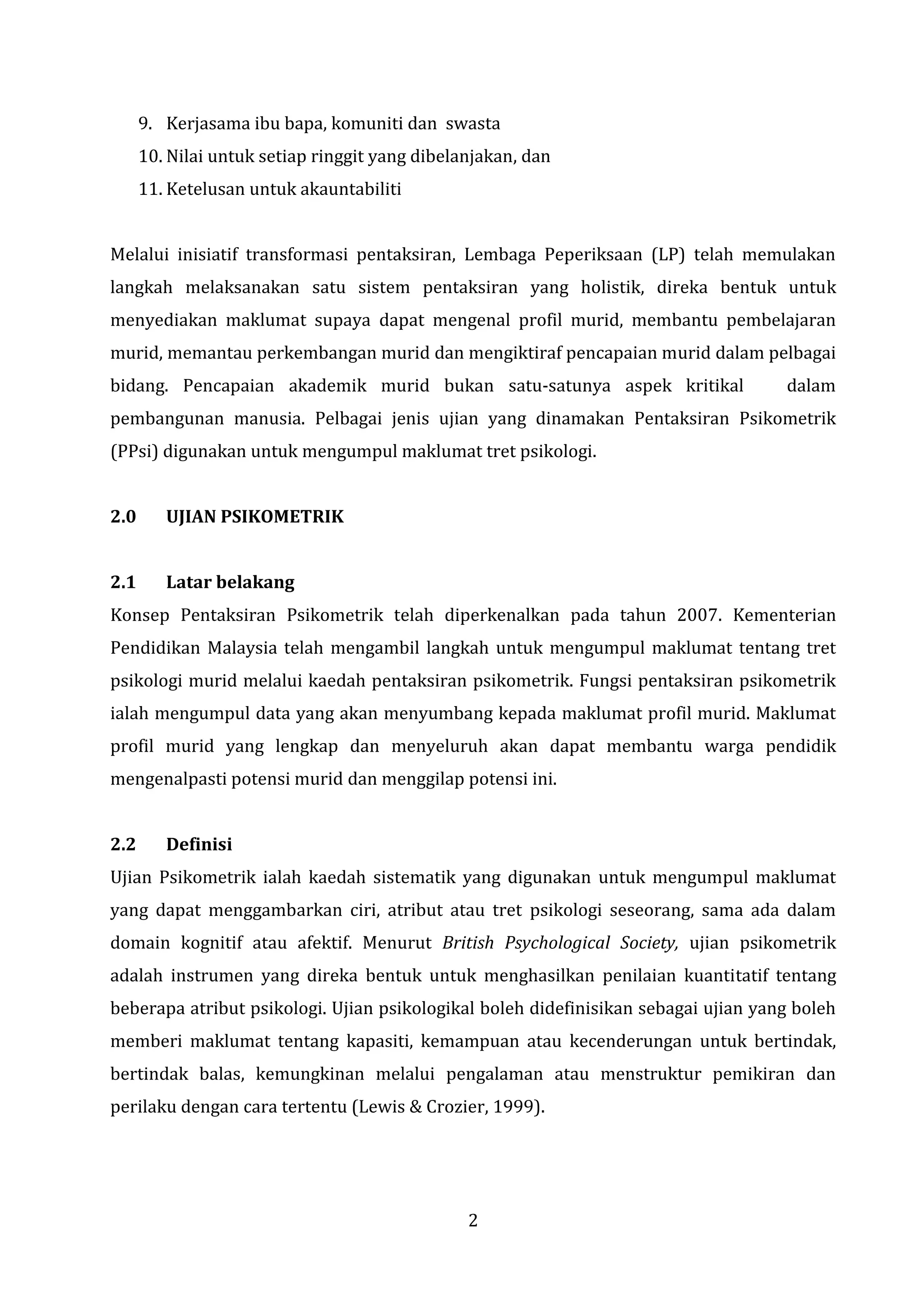 Manual psikometrik ting 3 | PDF