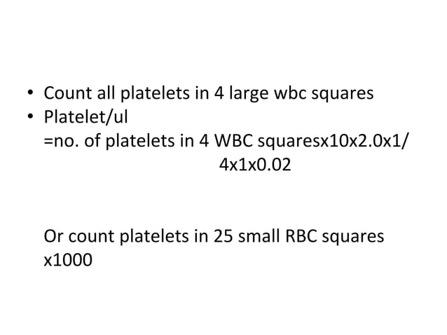 Manual RBC, WBC platelet count sop (1).pptx | Blood Disorders ...