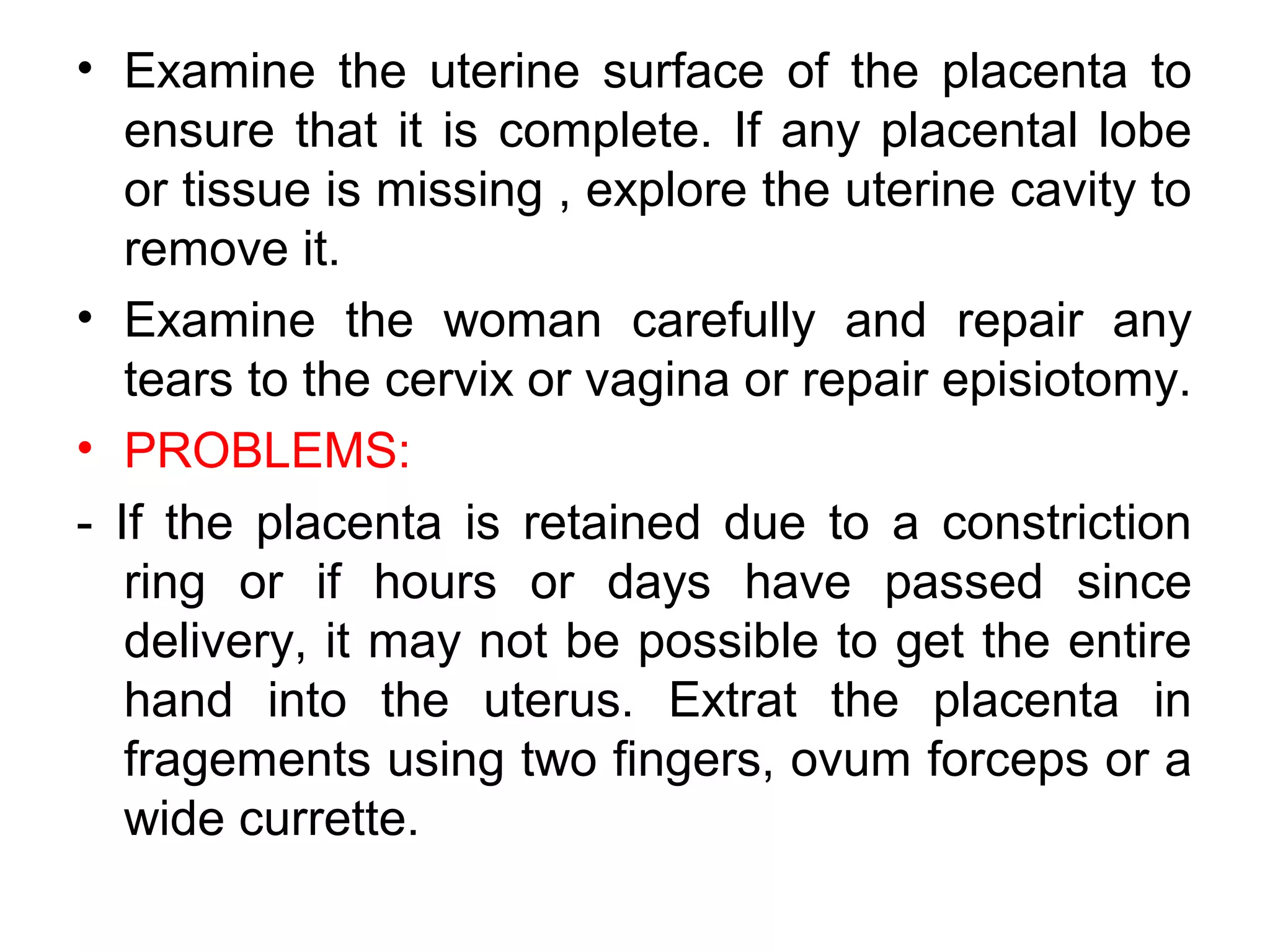 Manual removal of placenta | PPT