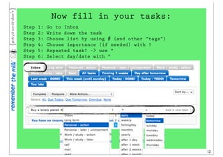 Tutorial / Manual / how-to-set-up: ’Remember the Milk’ as your task ...