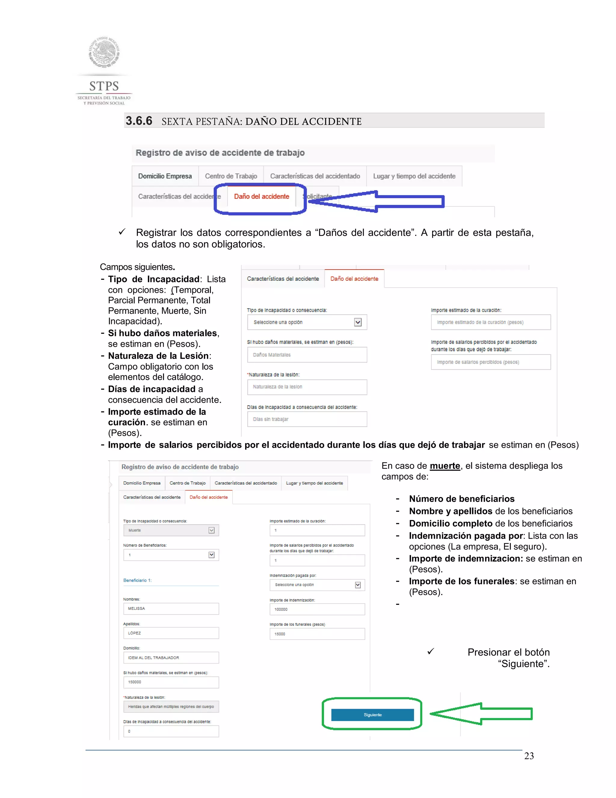 Manual STPS Sistema para dar Avisos de Accidentes de Trabajo SIAAT | PDF