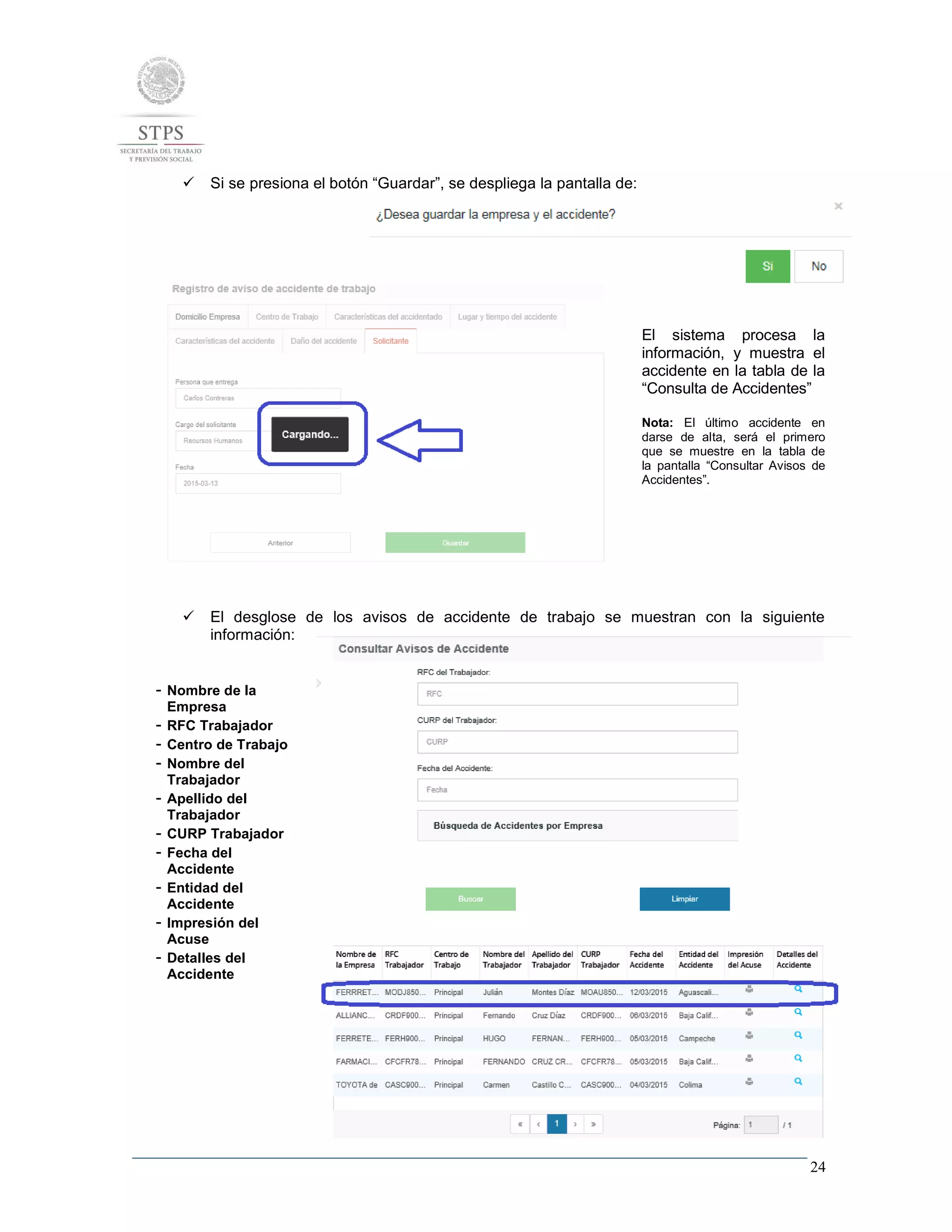 Manual STPS Sistema para dar Avisos de Accidentes de Trabajo SIAAT | PDF