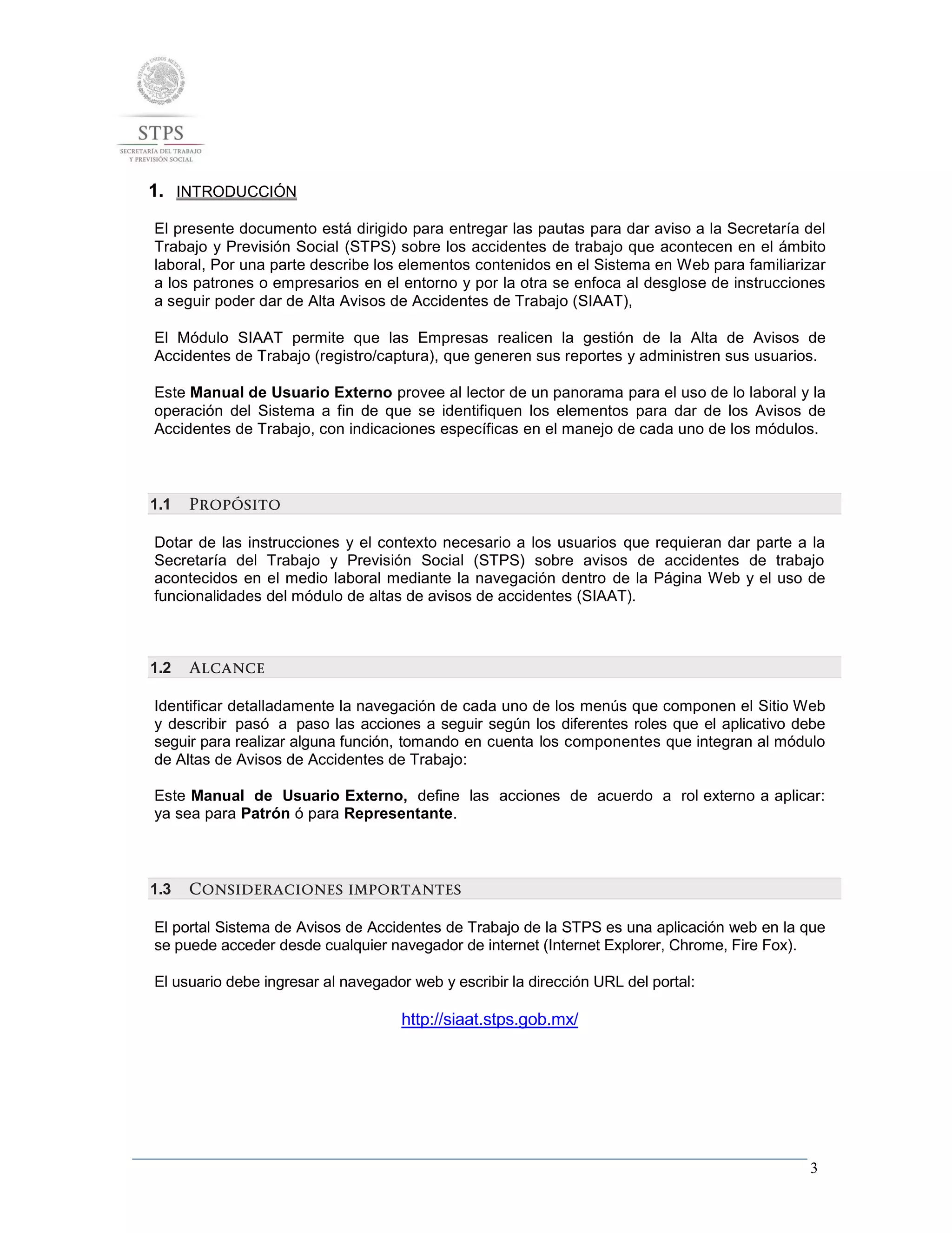 Manual STPS Sistema para dar Avisos de Accidentes de Trabajo SIAAT | PDF