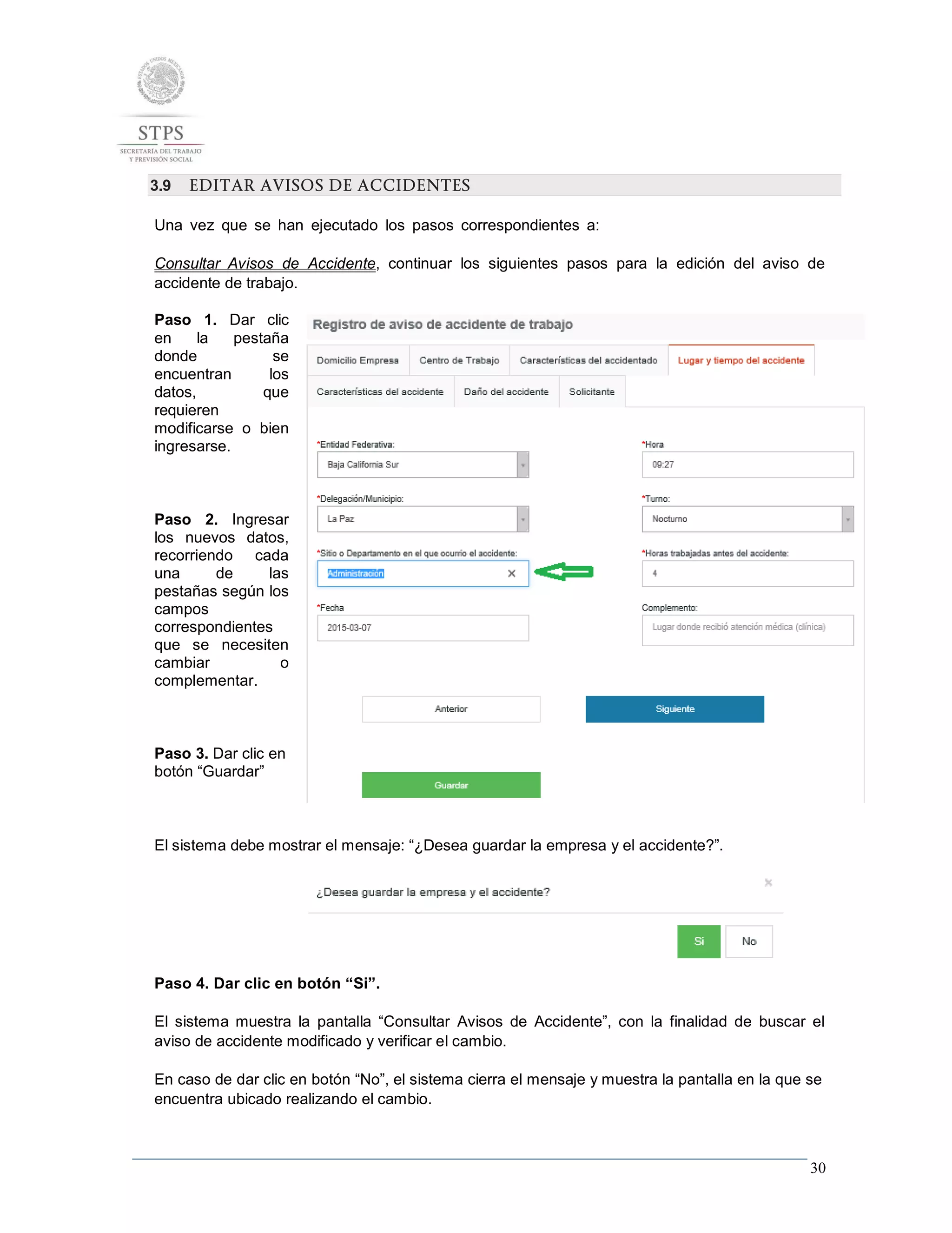 Manual STPS Sistema para dar Avisos de Accidentes de Trabajo SIAAT | PDF