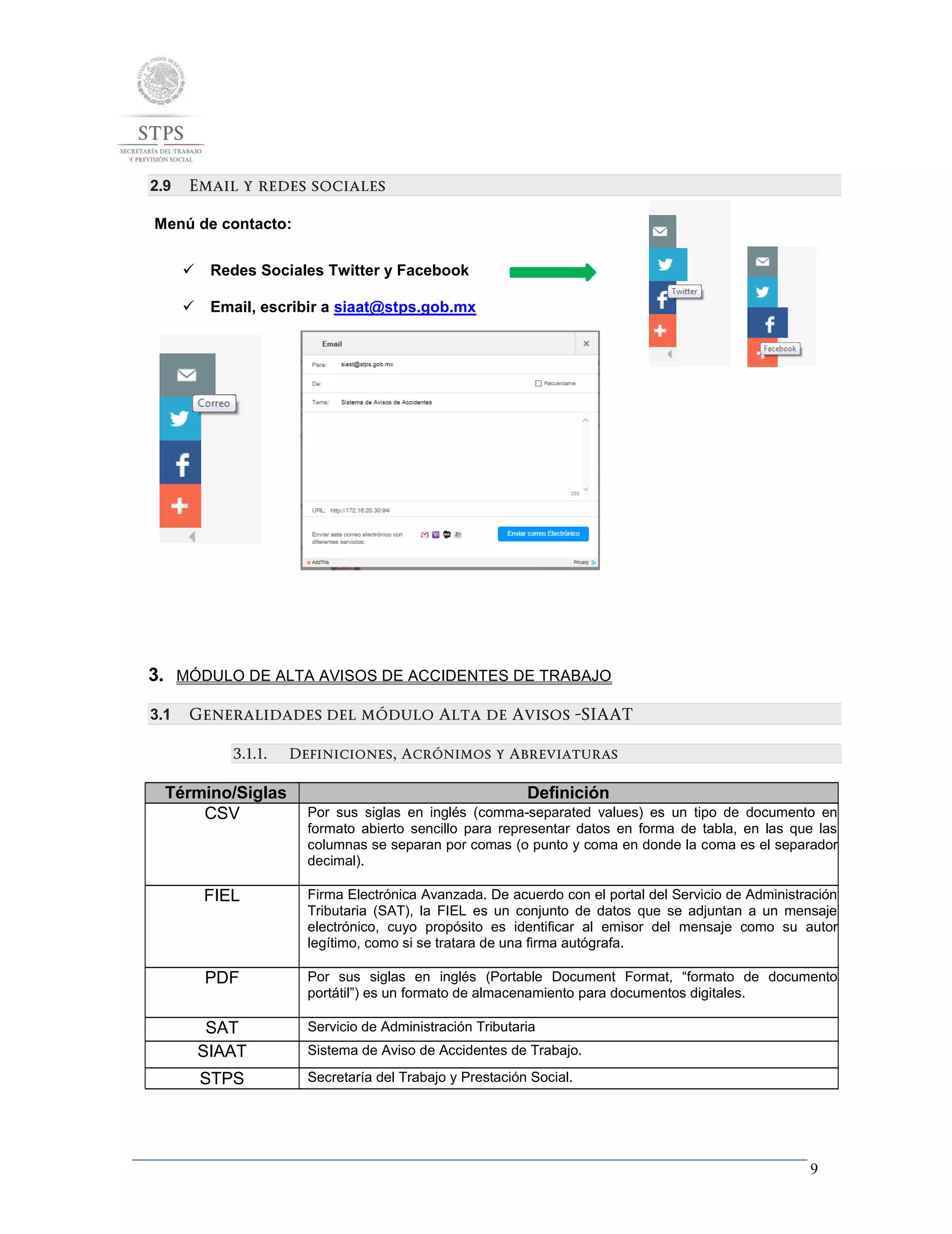 Manual STPS Sistema para dar Avisos de Accidentes de Trabajo SIAAT | PDF