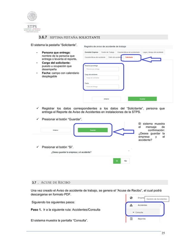Manual STPS Sistema para dar Avisos de Accidentes de Trabajo SIAAT | PDF