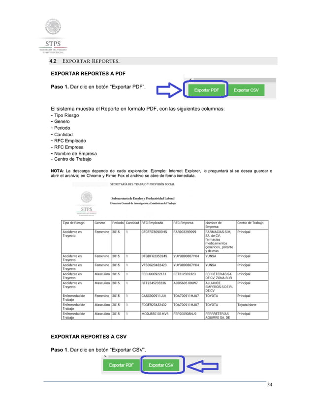 Manual STPS Sistema para dar Avisos de Accidentes de Trabajo SIAAT | PDF