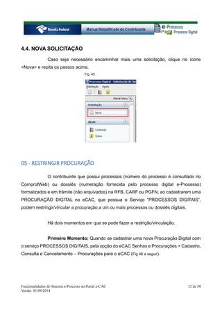 Manual simplificado do eProcesso no eCAC | PDF