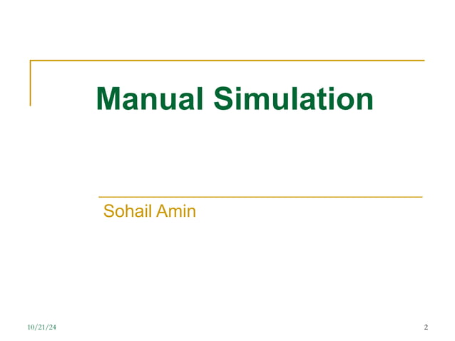 Single-server, single-queue System Manual Simulation | PPT