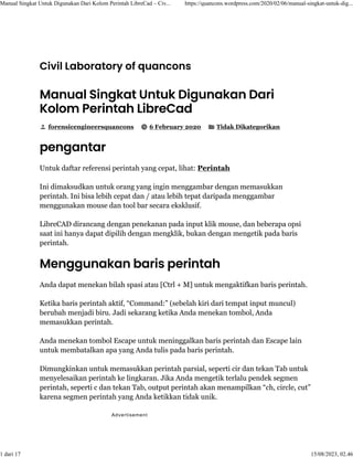 Manual Singkat Untuk Digunakan Dari Kolom Perintah LibreCad – Civil ...