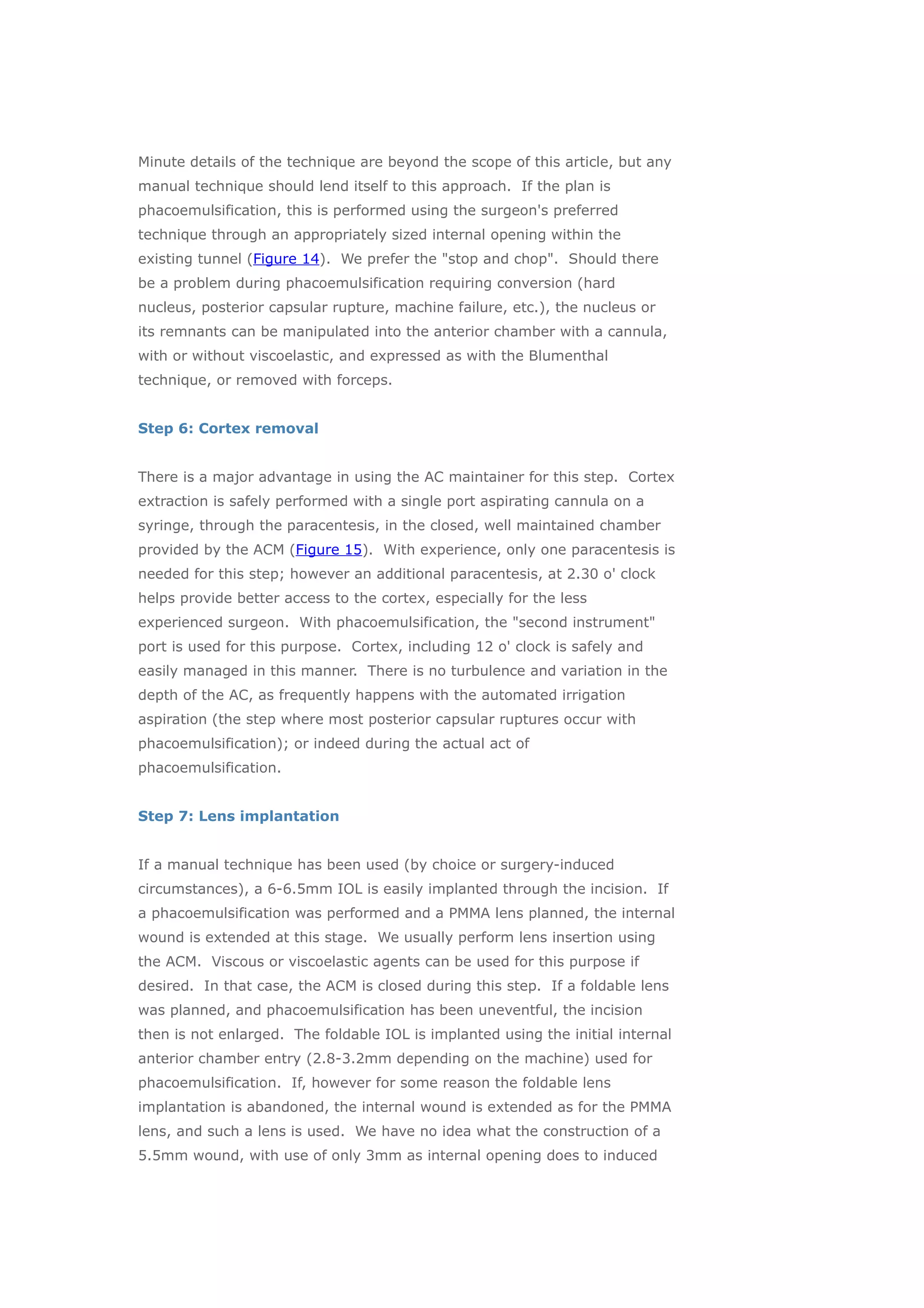 Manual small incision cataract surgery | DOC