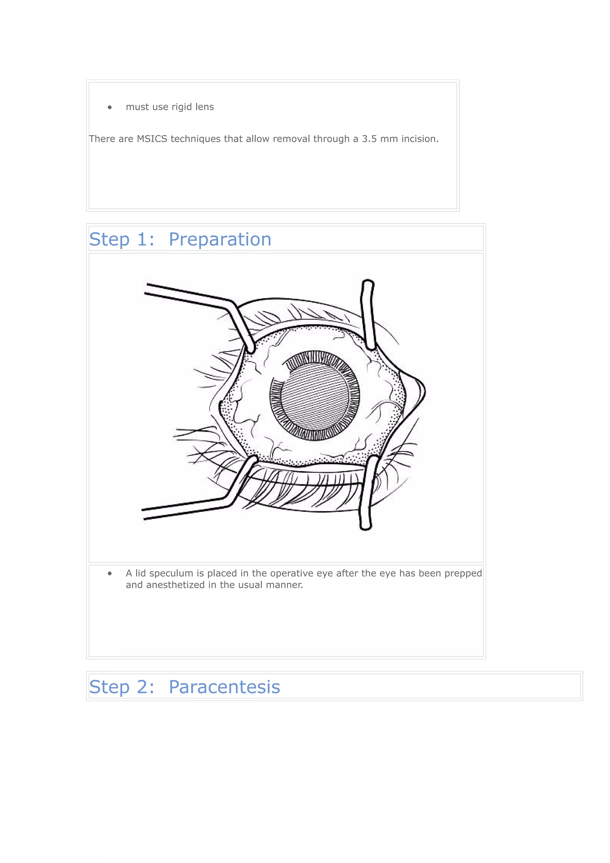 Manual small incision cataract surgery | DOC