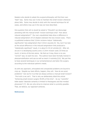 Manual small incision cataract surgery | DOC