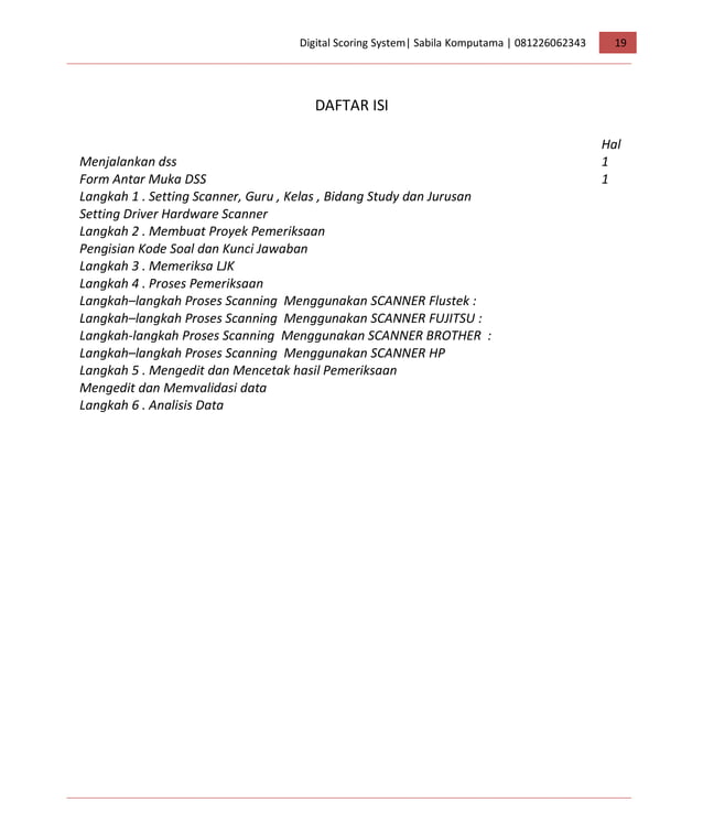 Manual Software Koreksi LJK 081226062343 | PDF