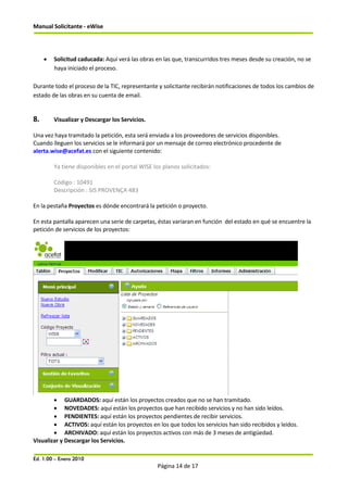 Manual solicitante eWise en castellano | PDF
