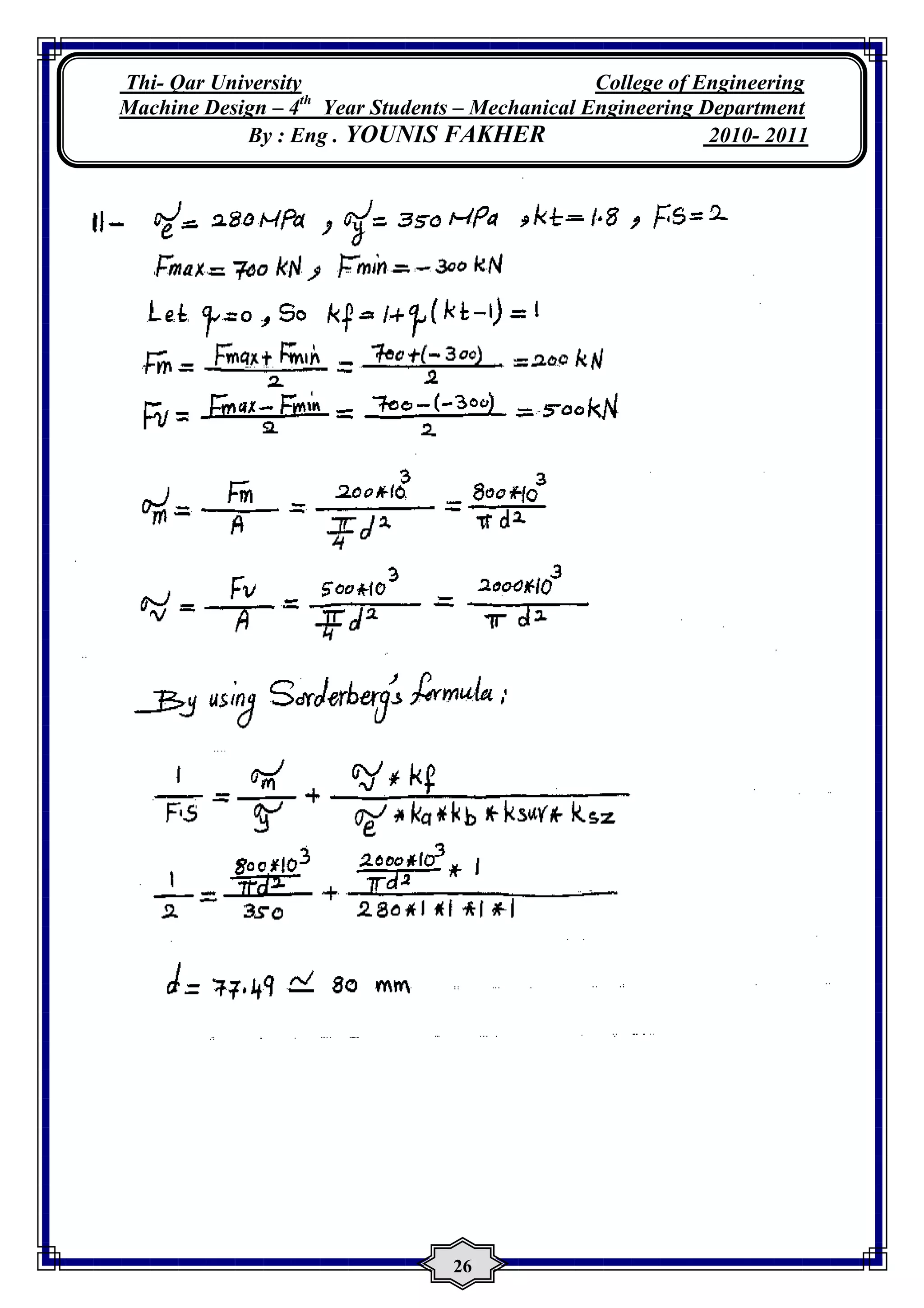 Solutions Manual for machine design by khurmi and Gupta | PDF