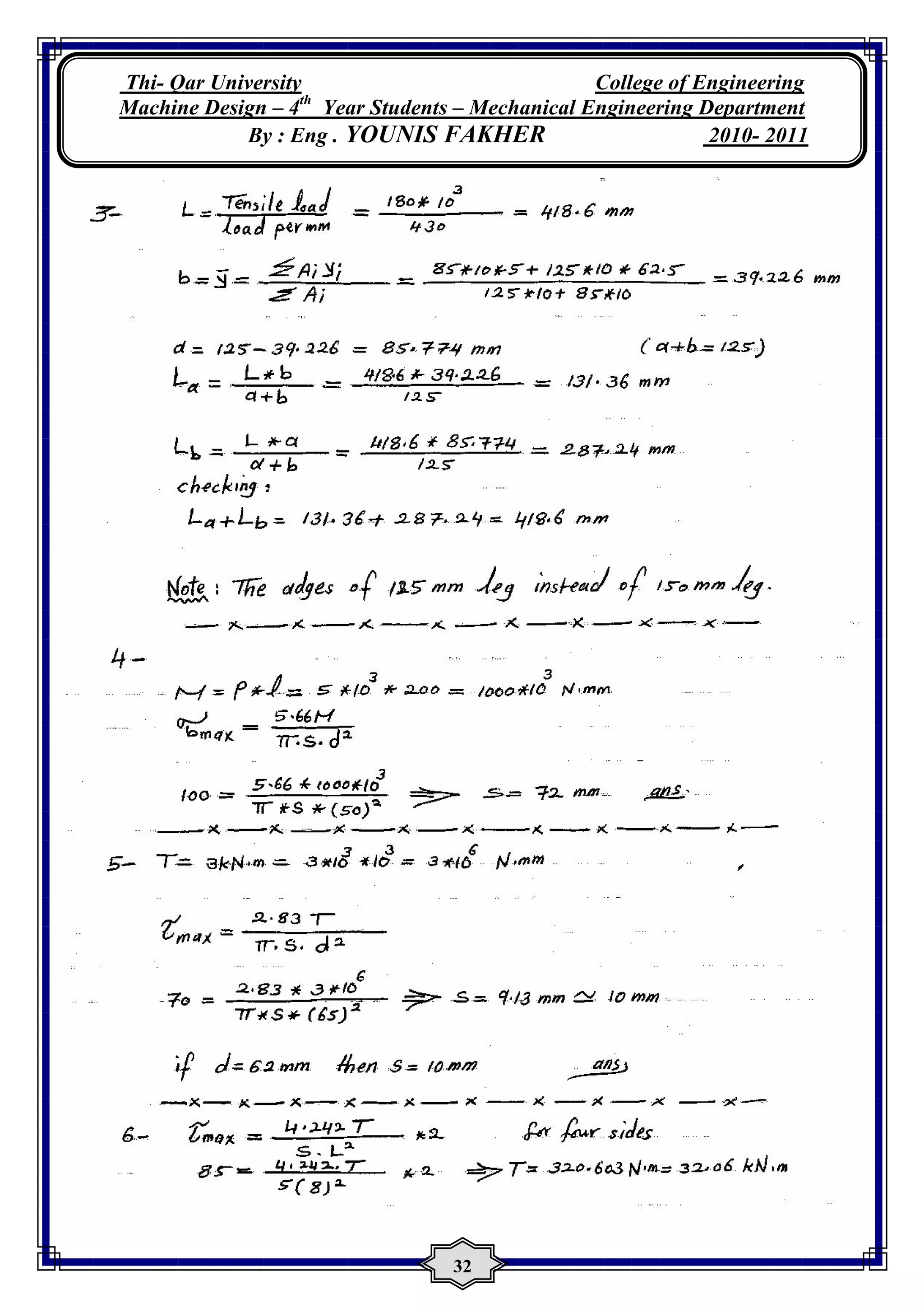 Solutions Manual for machine design by khurmi and Gupta | PDF
