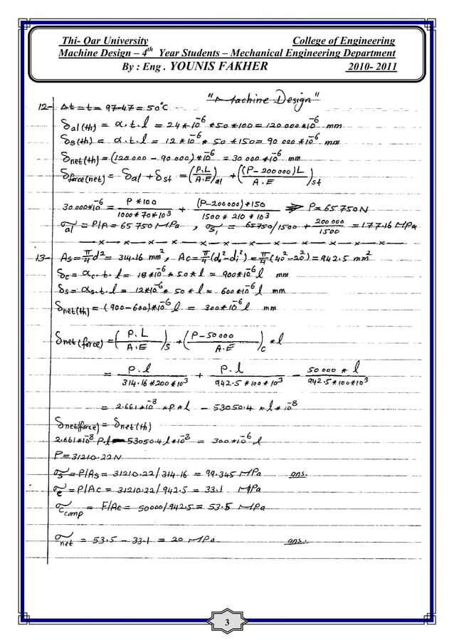 Solutions Manual for machine design by khurmi and Gupta | PDF