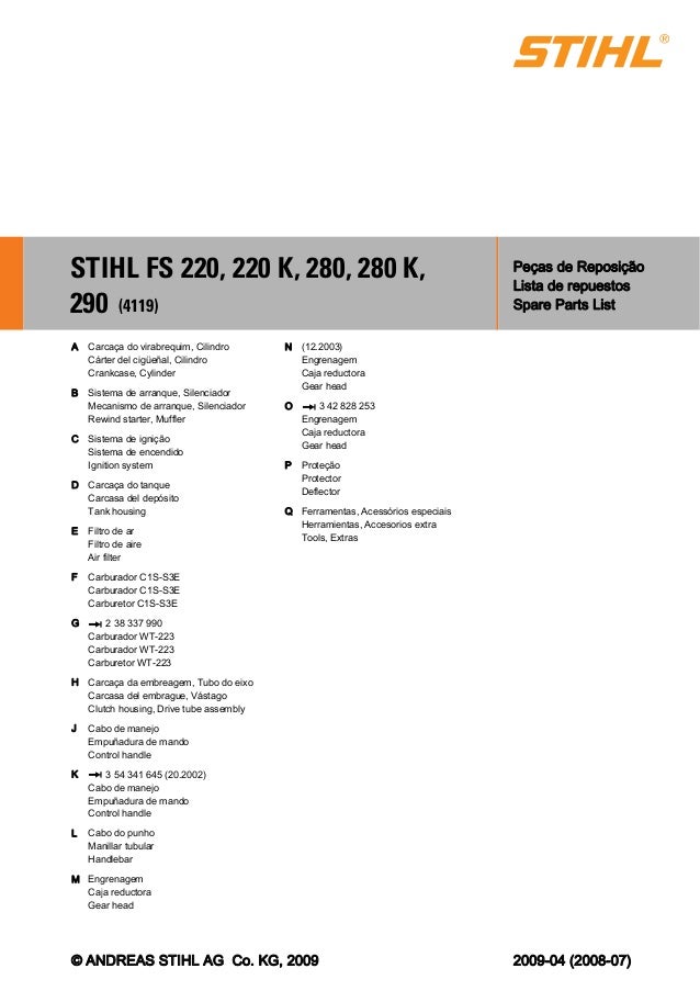 Manual sthil fs220 280-290