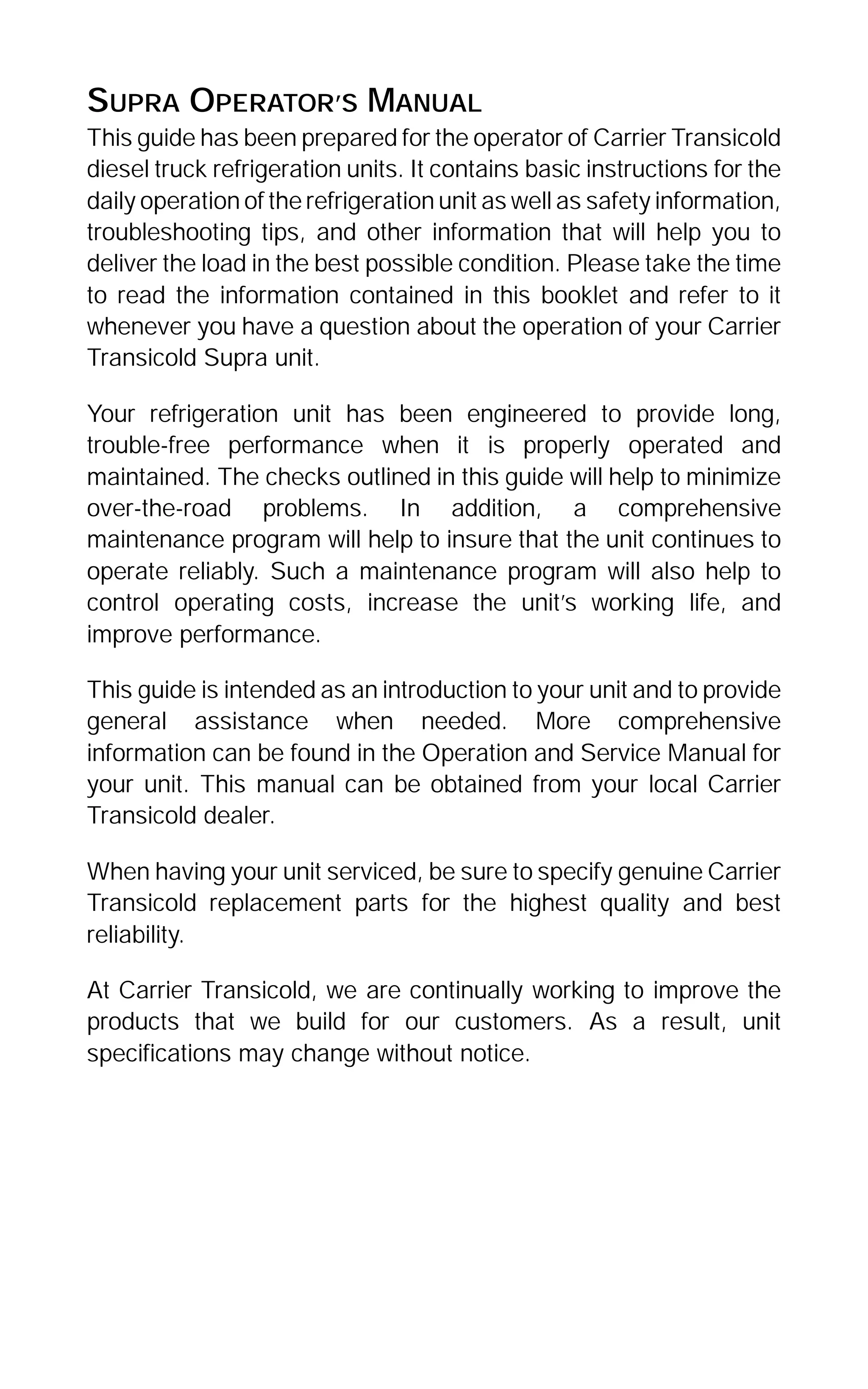 Manual supra carrier | PDF