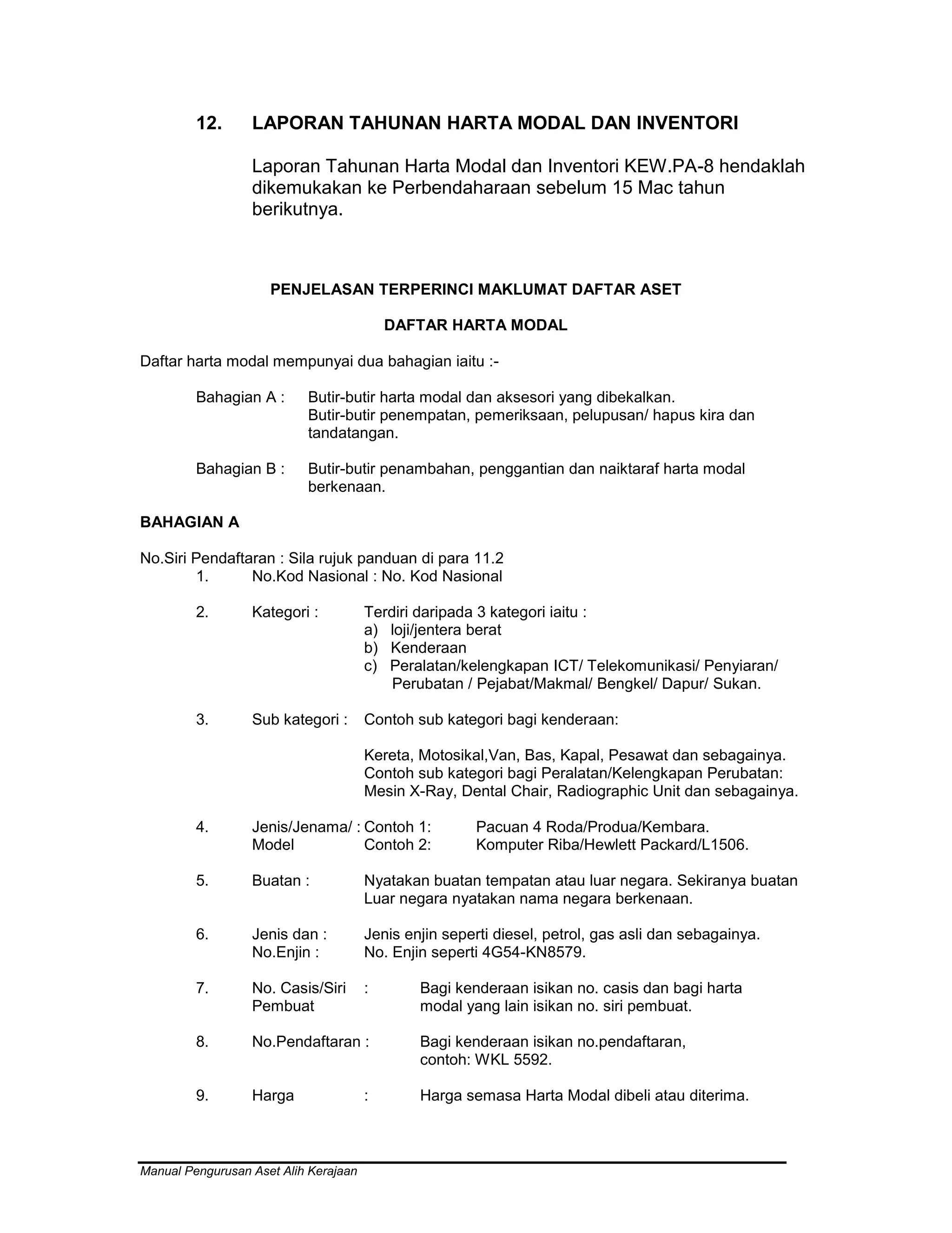 Manual Tatacara Pengurusan Aset Alih Kerajaan (TPA) | DOC