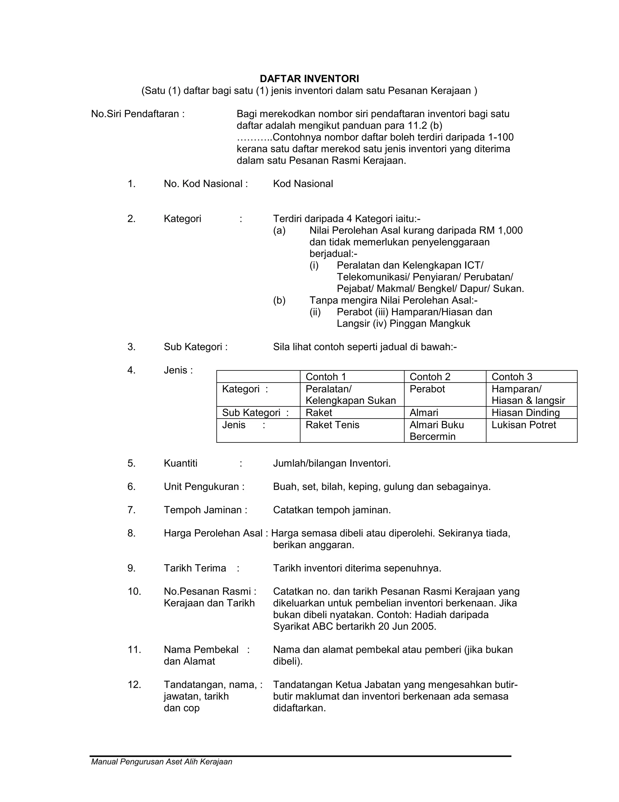 Manual Tatacara Pengurusan Aset Alih Kerajaan (TPA) | DOC