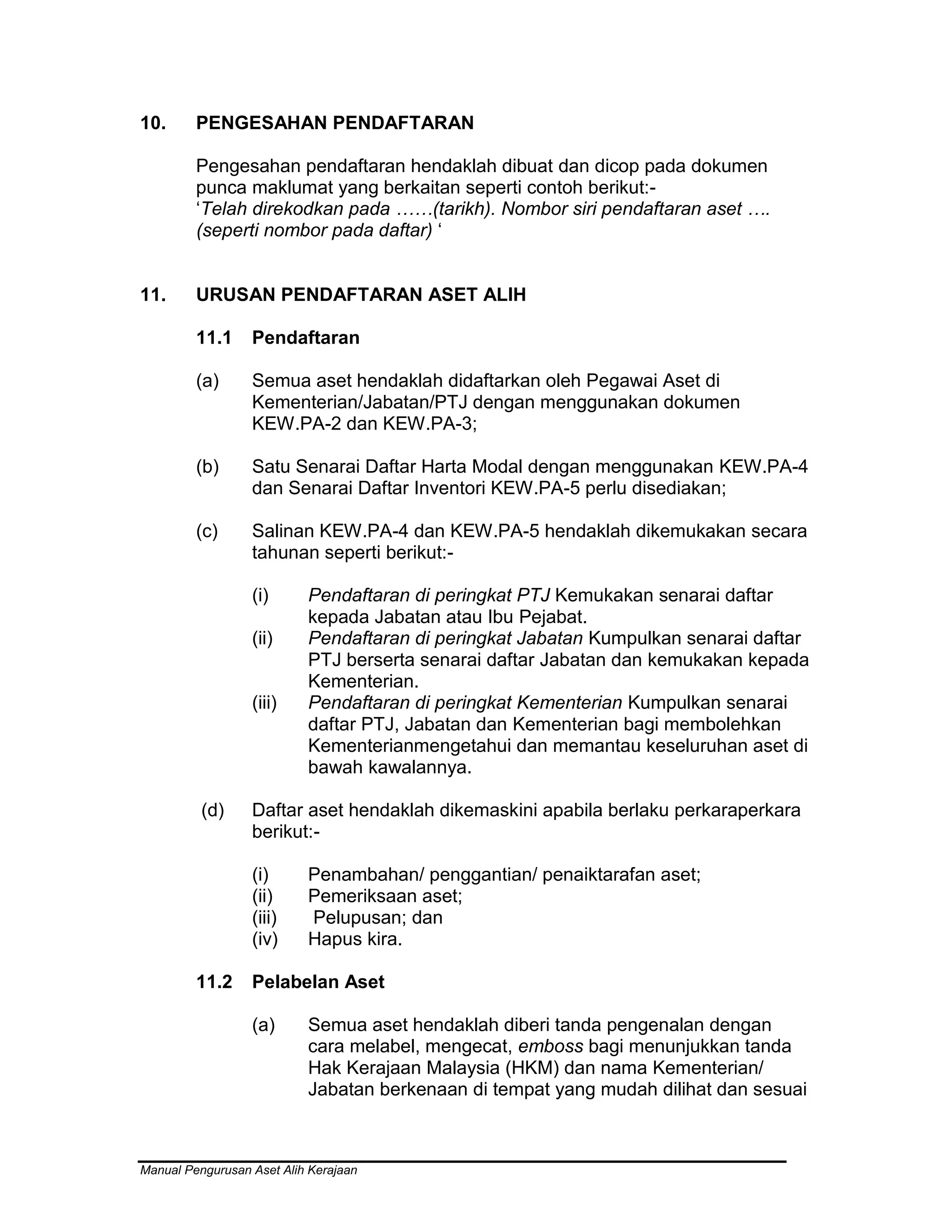 Manual Tatacara Pengurusan Aset Alih Kerajaan (TPA) | DOC