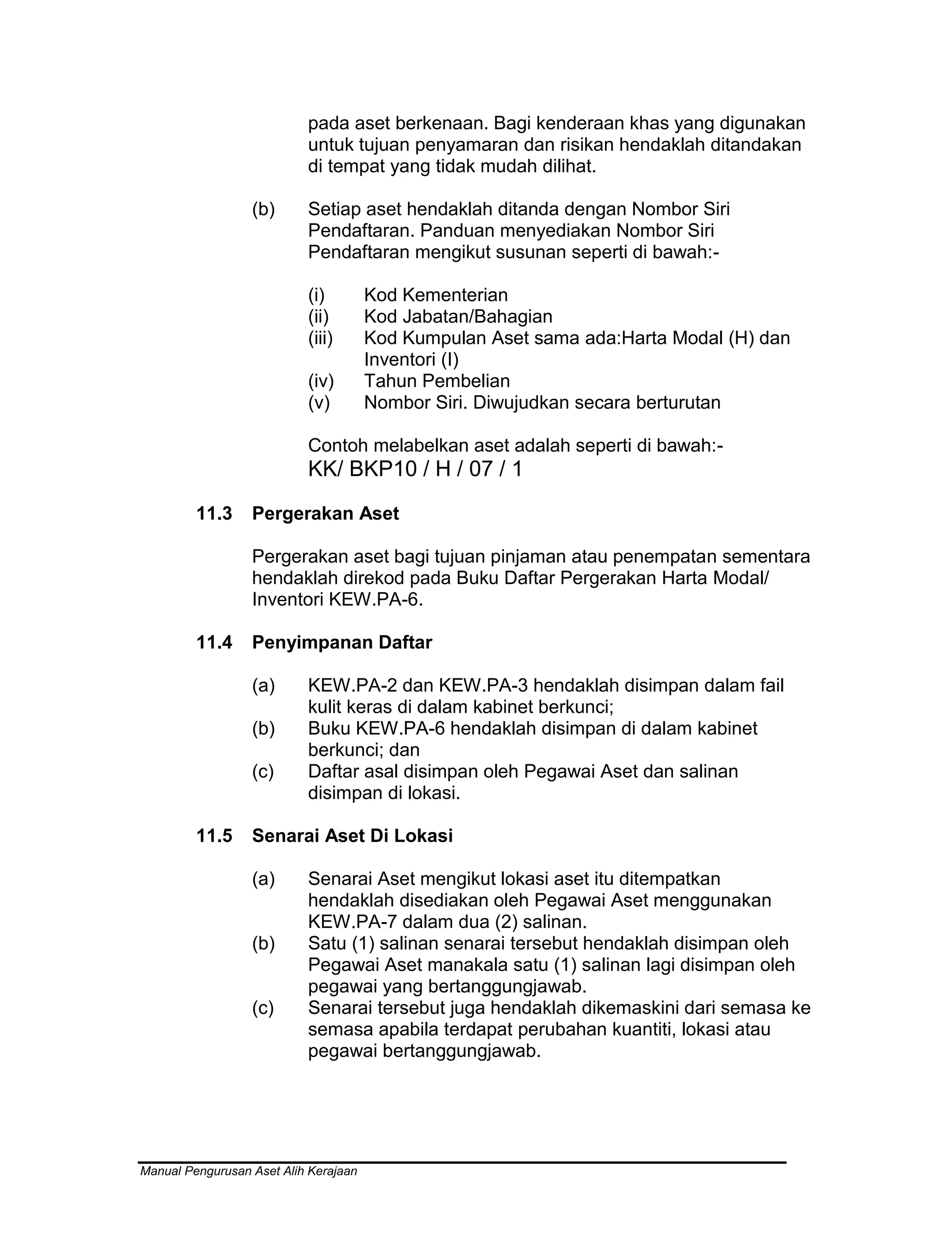 Manual Tatacara Pengurusan Aset Alih Kerajaan (TPA) | DOC