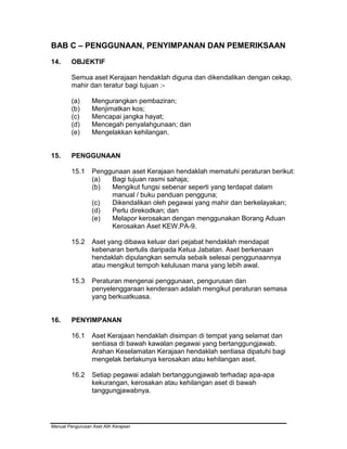 Manual Tatacara Pengurusan Aset Alih Kerajaan (TPA) | DOC