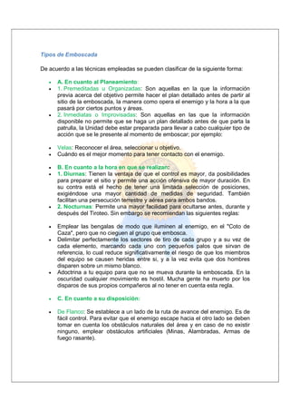 Manual Táctico y Práctico T.F.C -Emboscadas | PDF