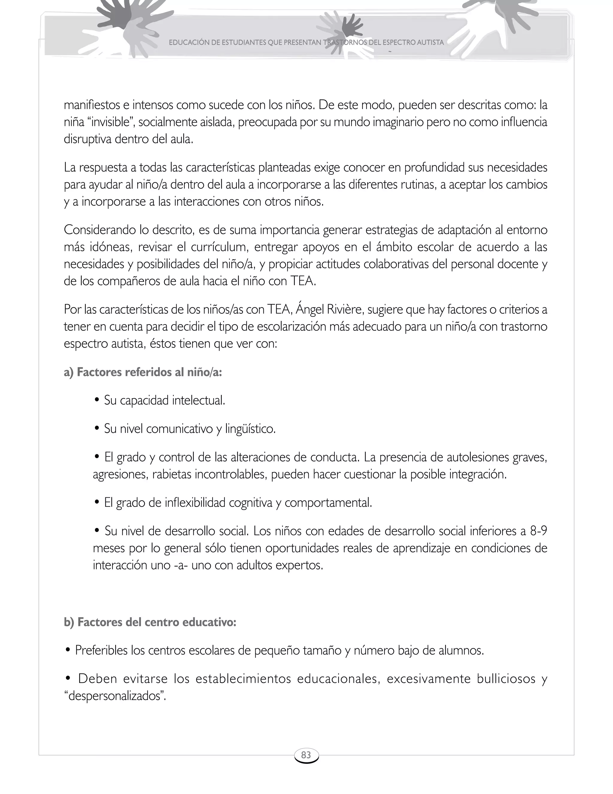 EDUCACIÓN DE ESTUDIANTES QUE PRESENTAN TRASTORNOS DEL ESPECTRO AUTISTA ...
