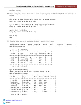 Manual Tecnico OGG Oracle to MySQL | PDF | Databases | Computer Software and Applications