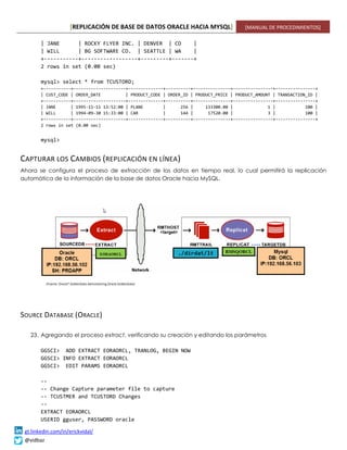 Manual Tecnico OGG Oracle to MySQL | PDF | Databases | Computer Software and Applications
