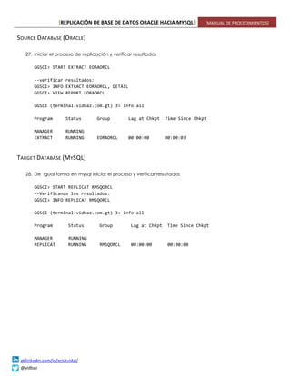 Manual Tecnico OGG Oracle to MySQL | PDF | Databases | Computer Software and Applications