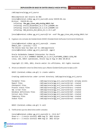 Manual Tecnico OGG Oracle to MySQL | PDF | Databases | Computer Software and Applications