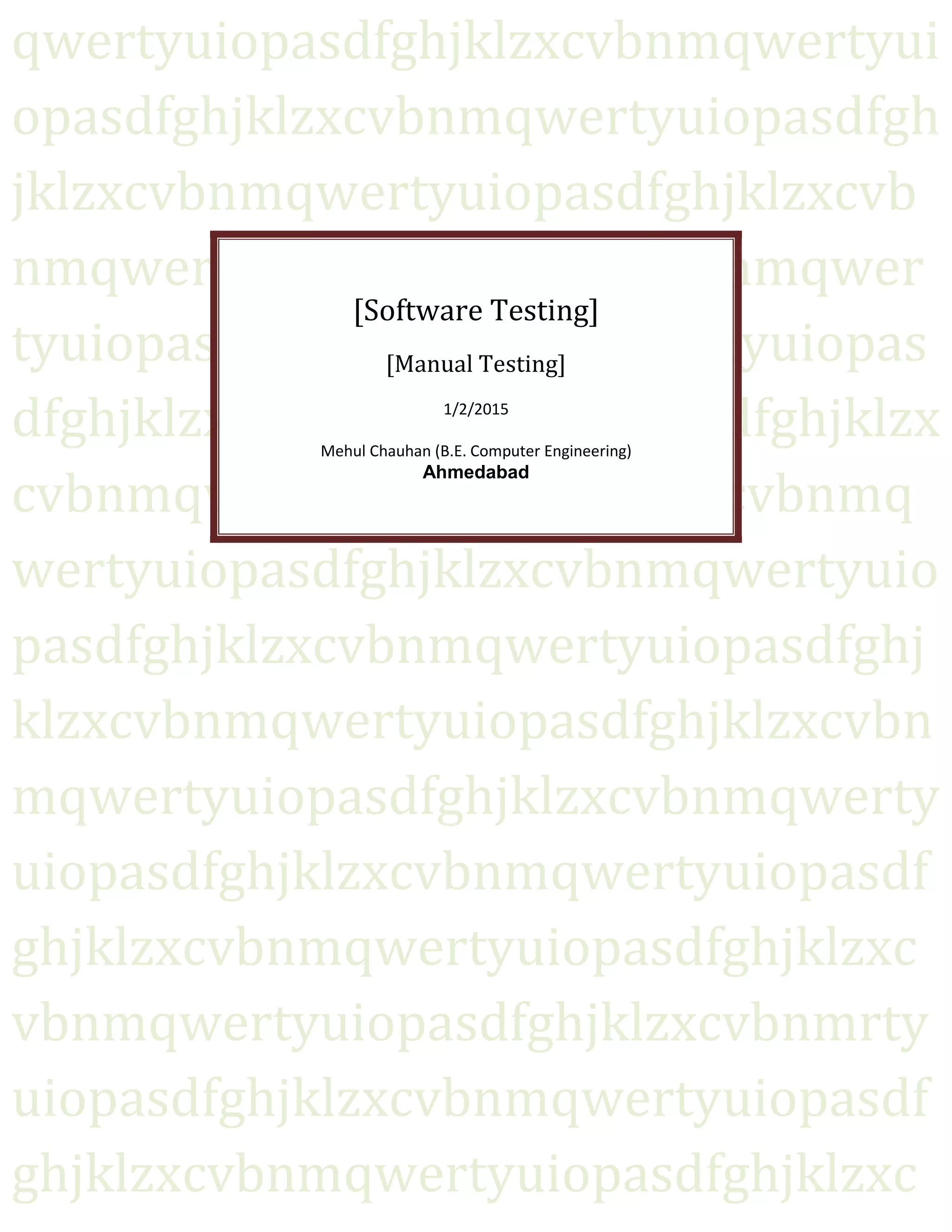 Manual testing | PDF