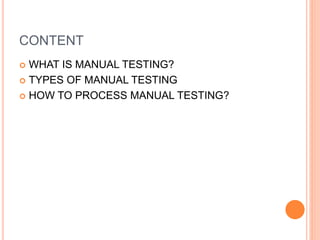 Manual testing | PPTX
