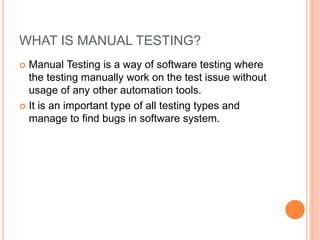 Manual testing | PPTX