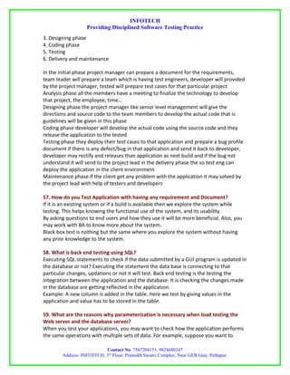 Manual testing interview question by INFOTECH | DOC