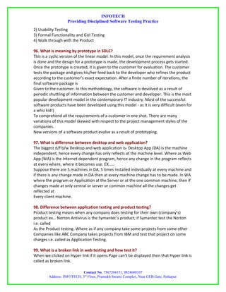 Manual testing interview question by INFOTECH | DOC