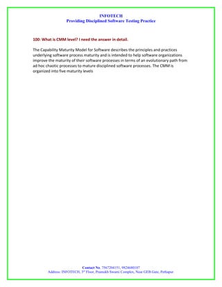 Manual testing interview question by INFOTECH | DOC