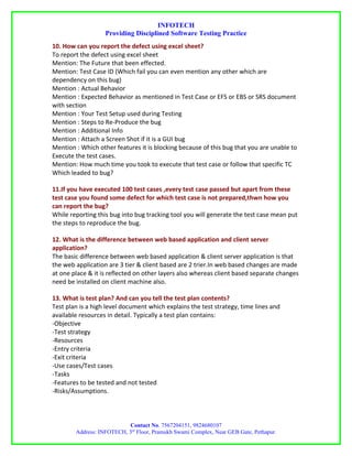 Manual testing interview question by INFOTECH | DOC