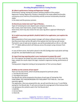 Manual testing interview question by INFOTECH | DOC