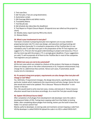 Manual testing interview questions | DOC | Computer Software and ...