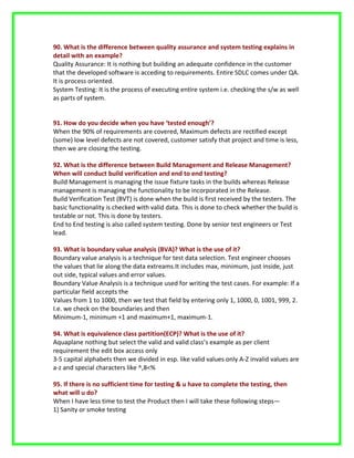 Manual testing interview questions | DOC | Computer Software and ...