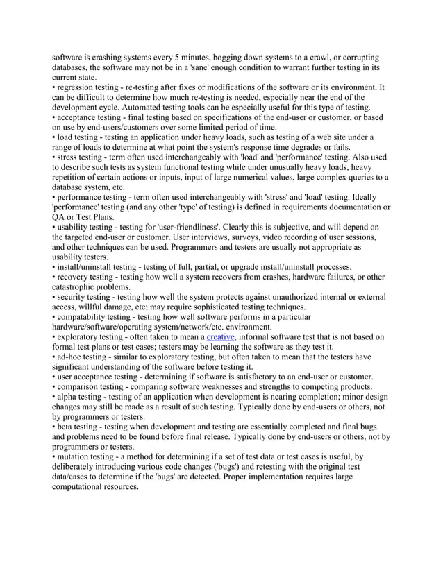 Manual Testing Interview Questions And Answers Docx Computing Technology And Computing