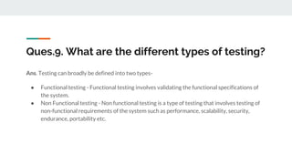 Manual testing interview questions and answers | PPTX